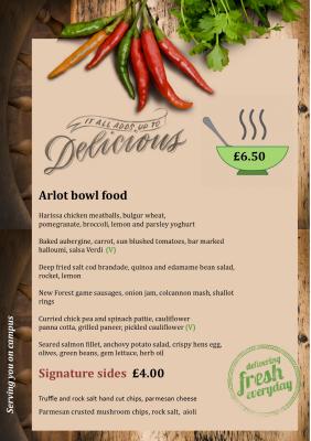 Arlott Menu 1 | University Catering | University of Southampton